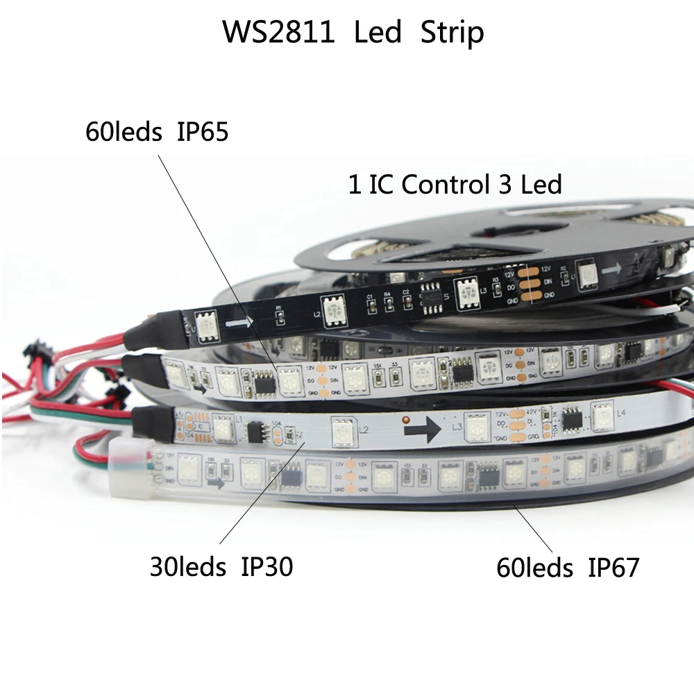 Пиксельная светодиодная лента WS2811 IC RGB 5050 SMD | AliExpress