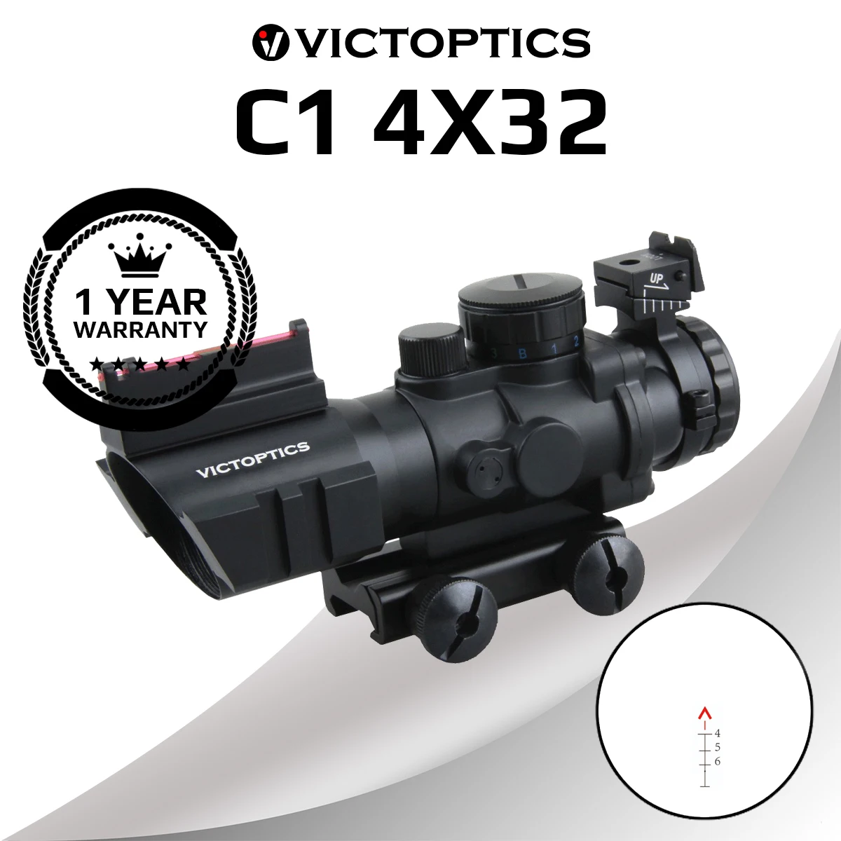 Призматический прицел Victoptics 4x32, прицел с железным прицелом и ...