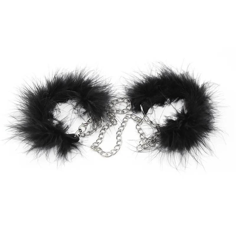 Bound Hands And Feet Short Feathers Small Handcuffs Feathers Black Sex ...