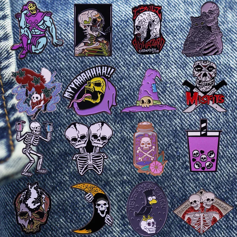 Металлический значок "Выбеленные кости из страха" YUN JIE YAN | AliExpress