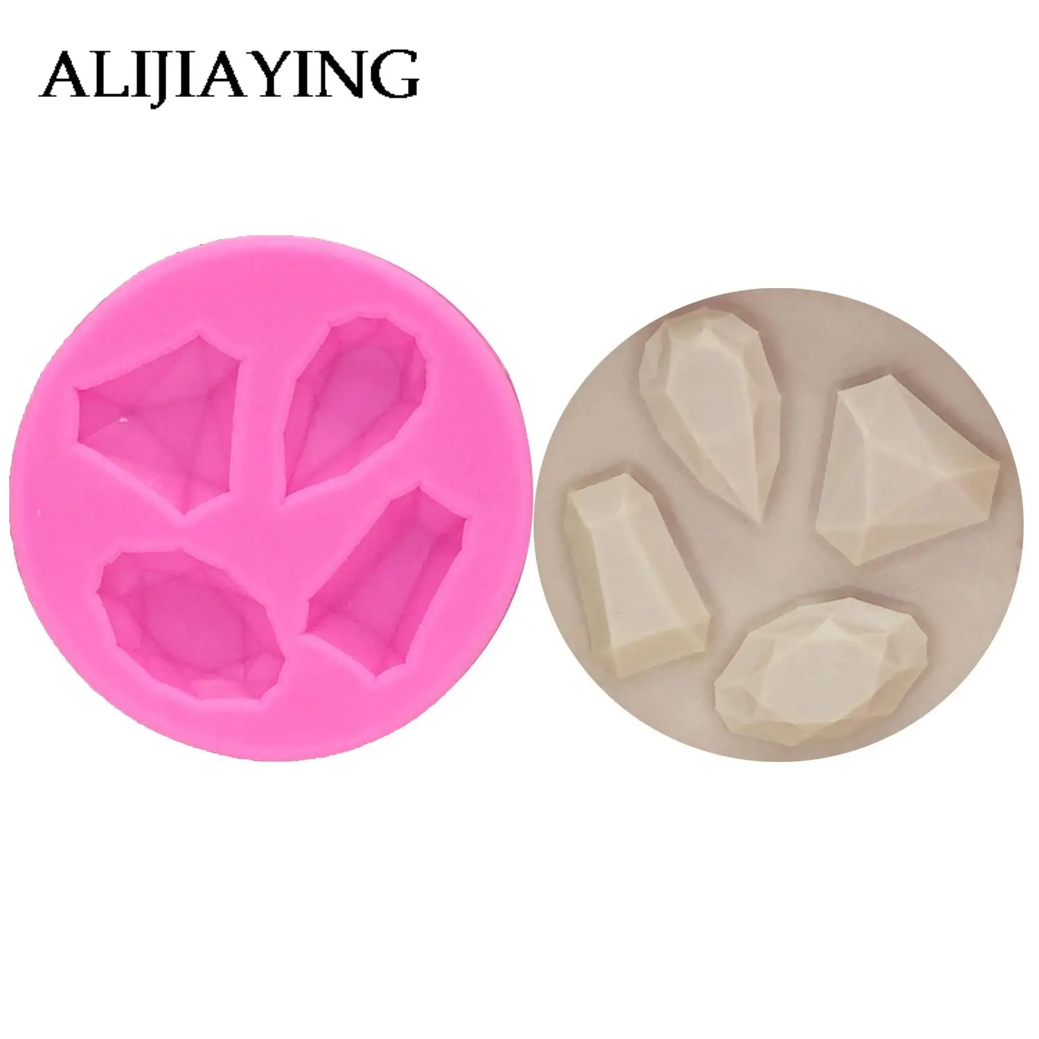Gem Diamond Crystal Shape Silicone Fondant Soap 3D Cake Mold Cupcake Jelly