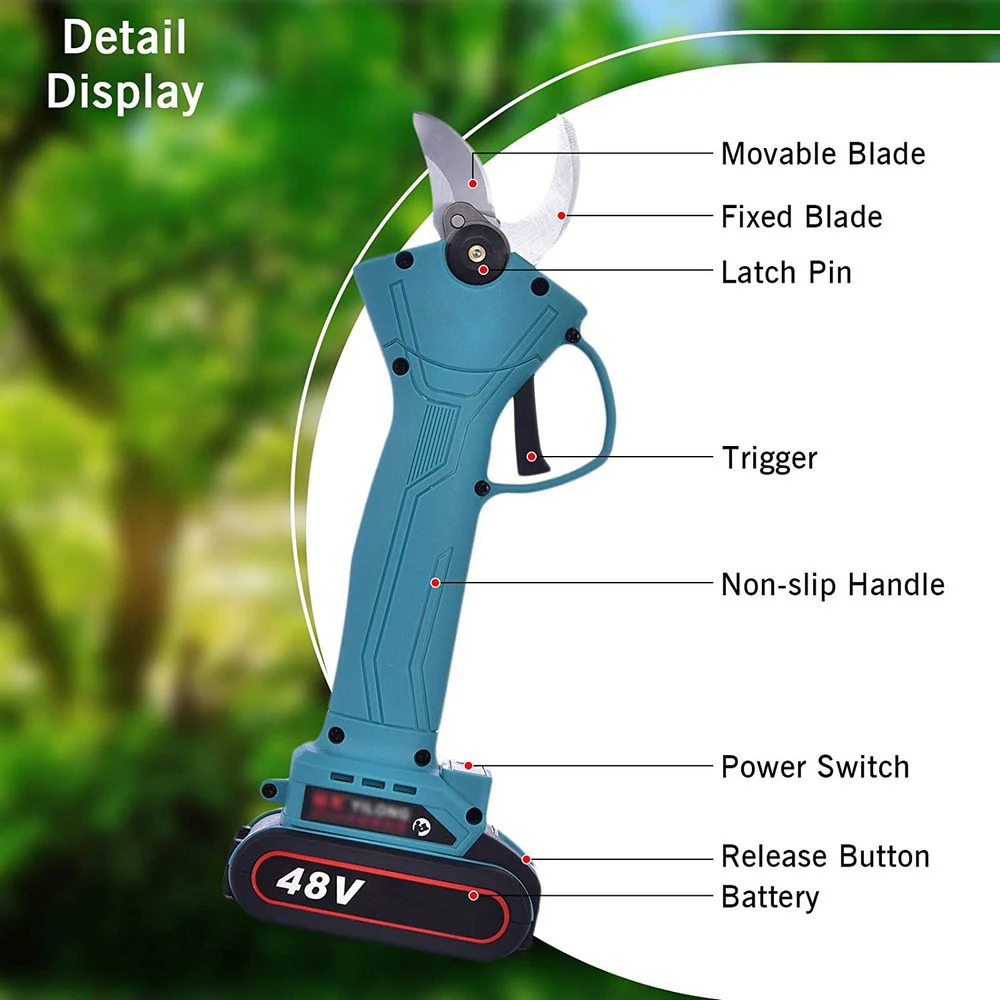 Cordless Pruner Electric Pruning Shears Battery Powered Adjustable ...
