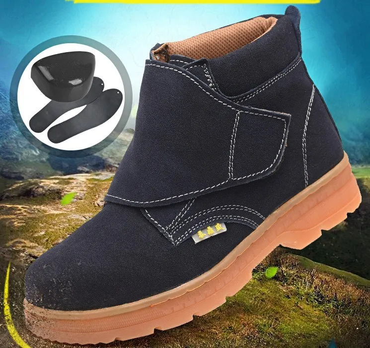 Men's safety shoes steel toe work boots anti-smashing anti-stab ...