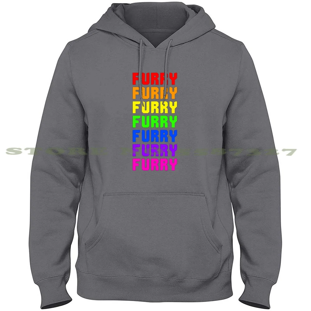 Rainbow Furry Pride Text 100% Pure Cotton Hoodie Tshirt Furry Fandom ...