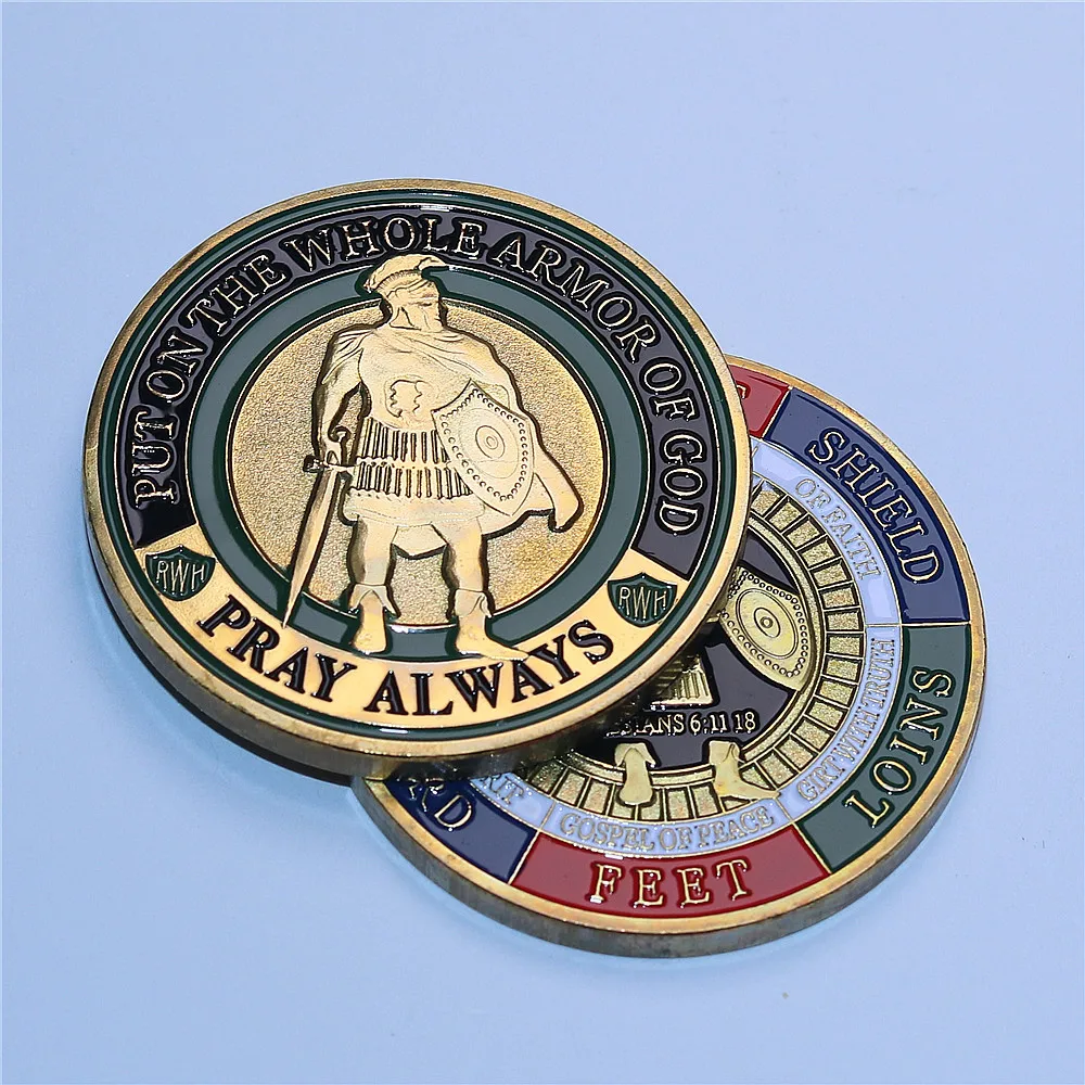 Armor of God Pray Always Military Challenge Coin,20pcs/lot Free ...