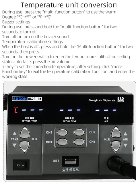 SUGON 202 2IN1 SOLDERING IRON HOT AIR GUN REWORK STATION, 56% OFF