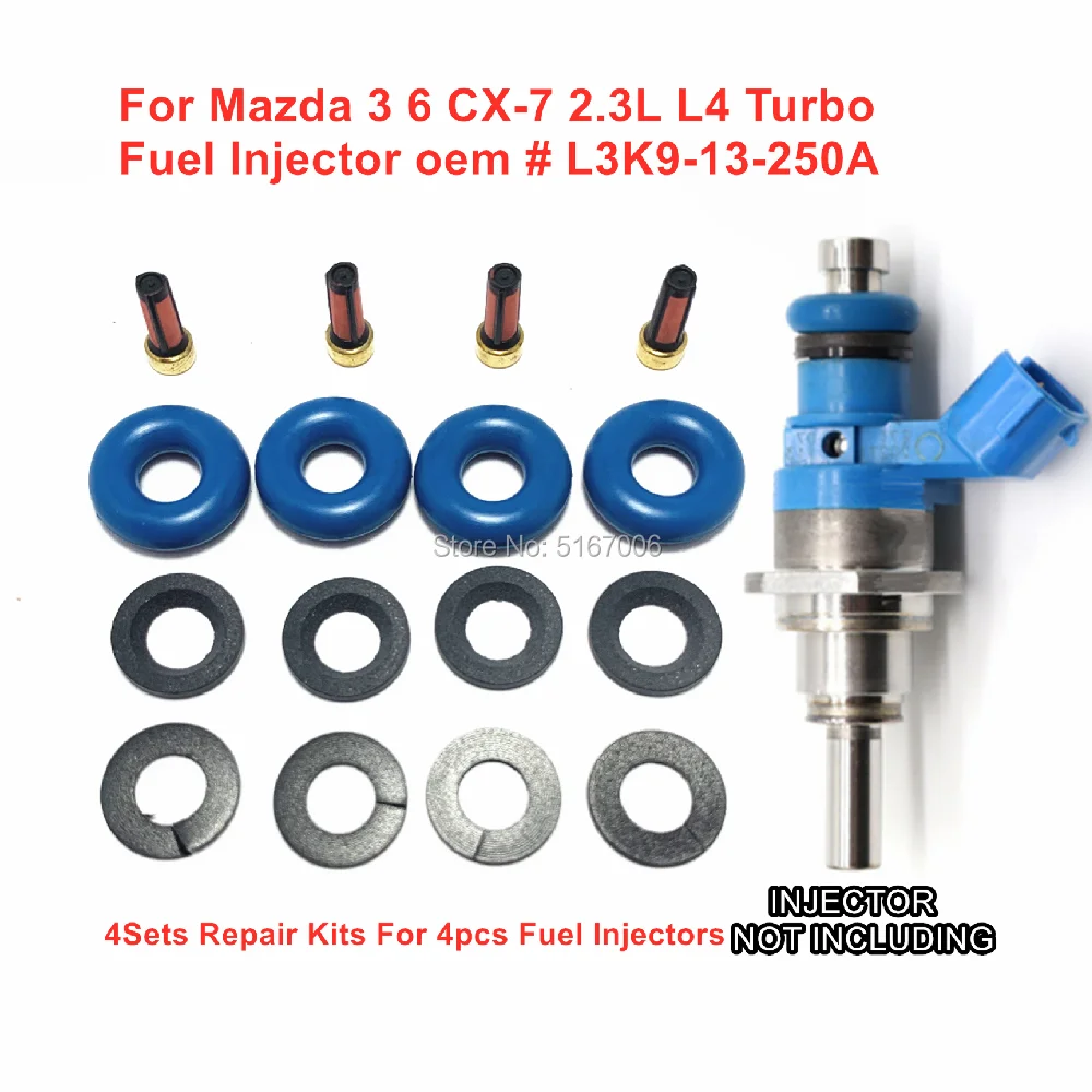 4kits fuel injector repair kits for Mazda 6 injector 0280156154 ...