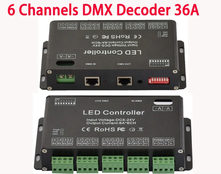 6-channel DMX constant voltage decoder RGB DMX decoder LED strip ...