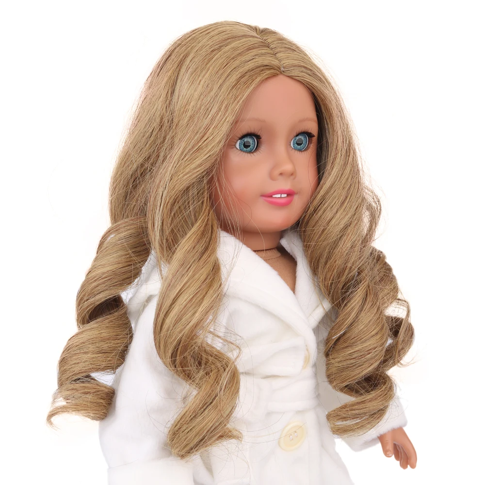 Aidolla 18 Inch American Doll Wig Long Curly Hair High Temperature