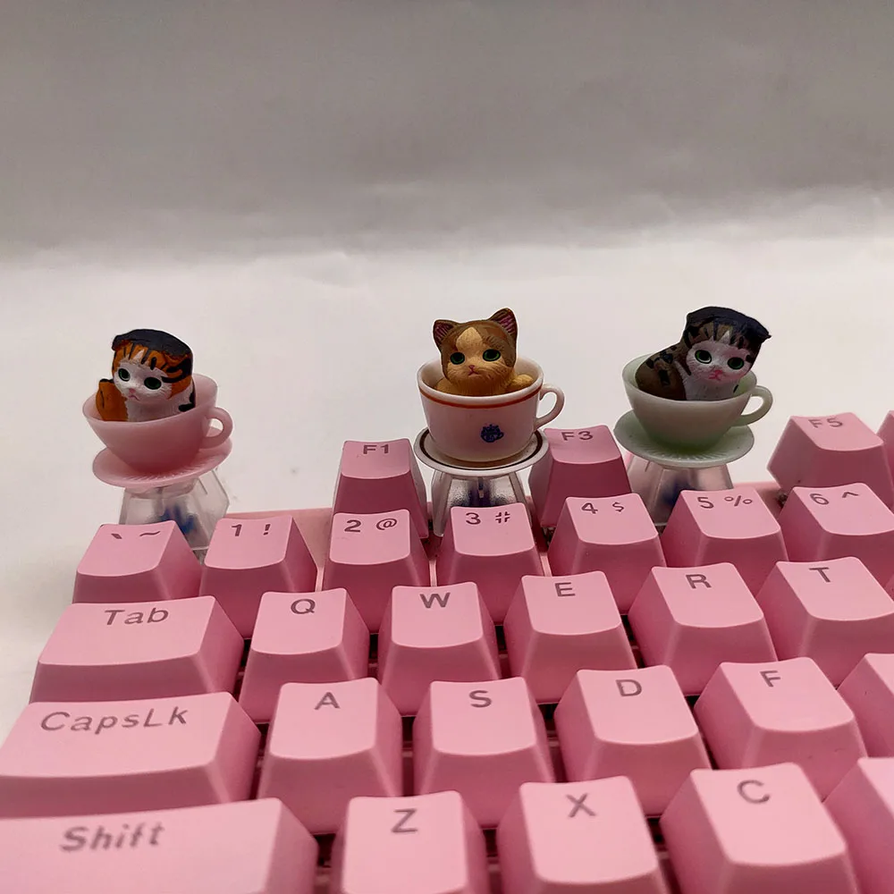 Buttons For Mechanical Keyboard Caps Cute Anime Pink Kawaii Cat Pbt ...