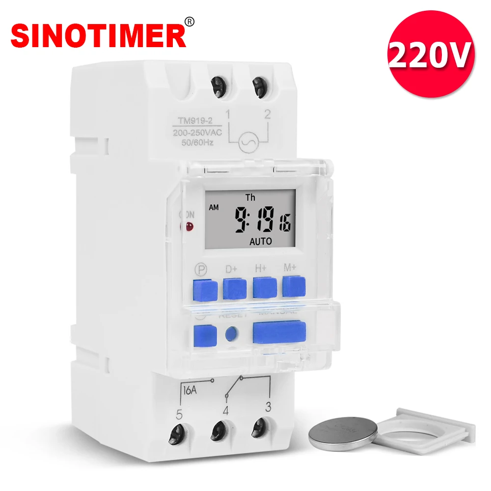 Electronic Weekly 7 Days Programmable Digital Industrial Time Switch ...