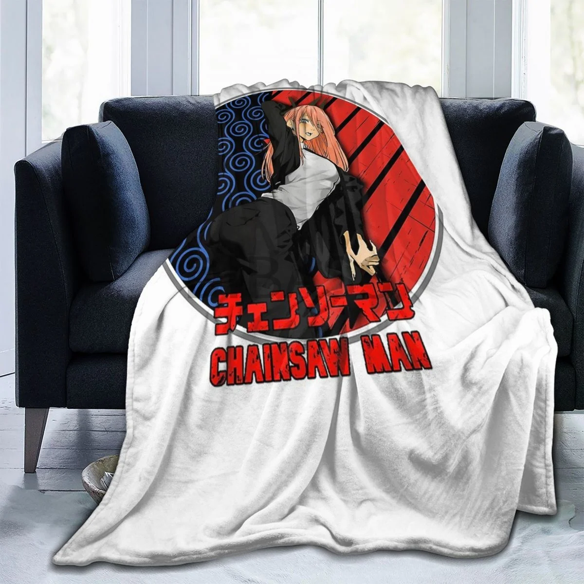Makima Anime Girl Throw Blanket 3D Printed Flannel Throw Blankets - buy ...