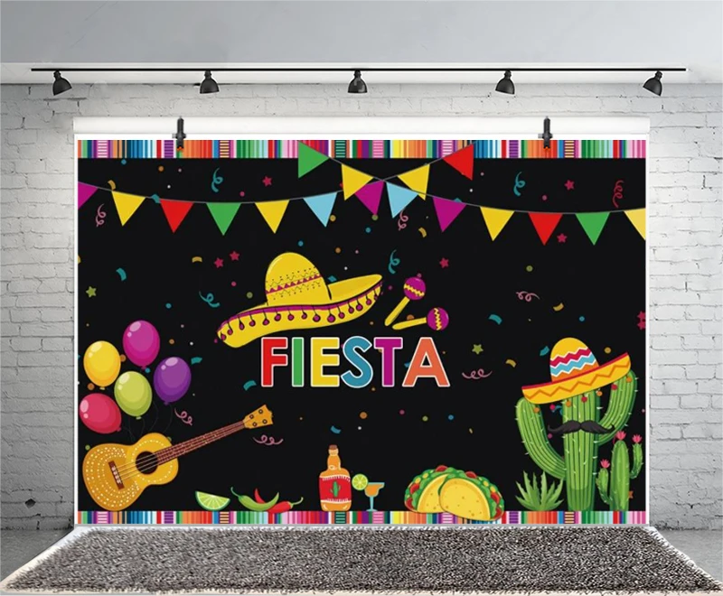 Fiesta Photo Backdrop Mexican Happy Party Colorful Cinco De Mayo ...