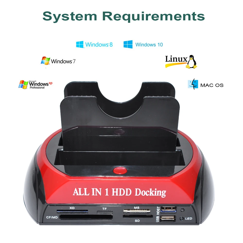 Док-станция для внешних жестких дисков, 2 IDE, 1 SATA, USB 2,5, Type C ...