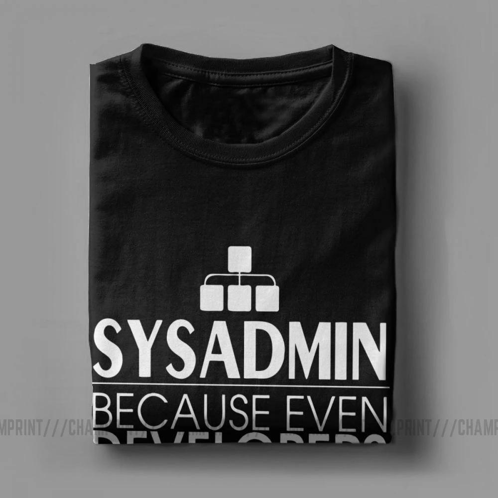 Men T-Shirts Sysadmin Developers Heroes Cotton Tees Linux Sysadmin Unix Debian Ubuntu ...