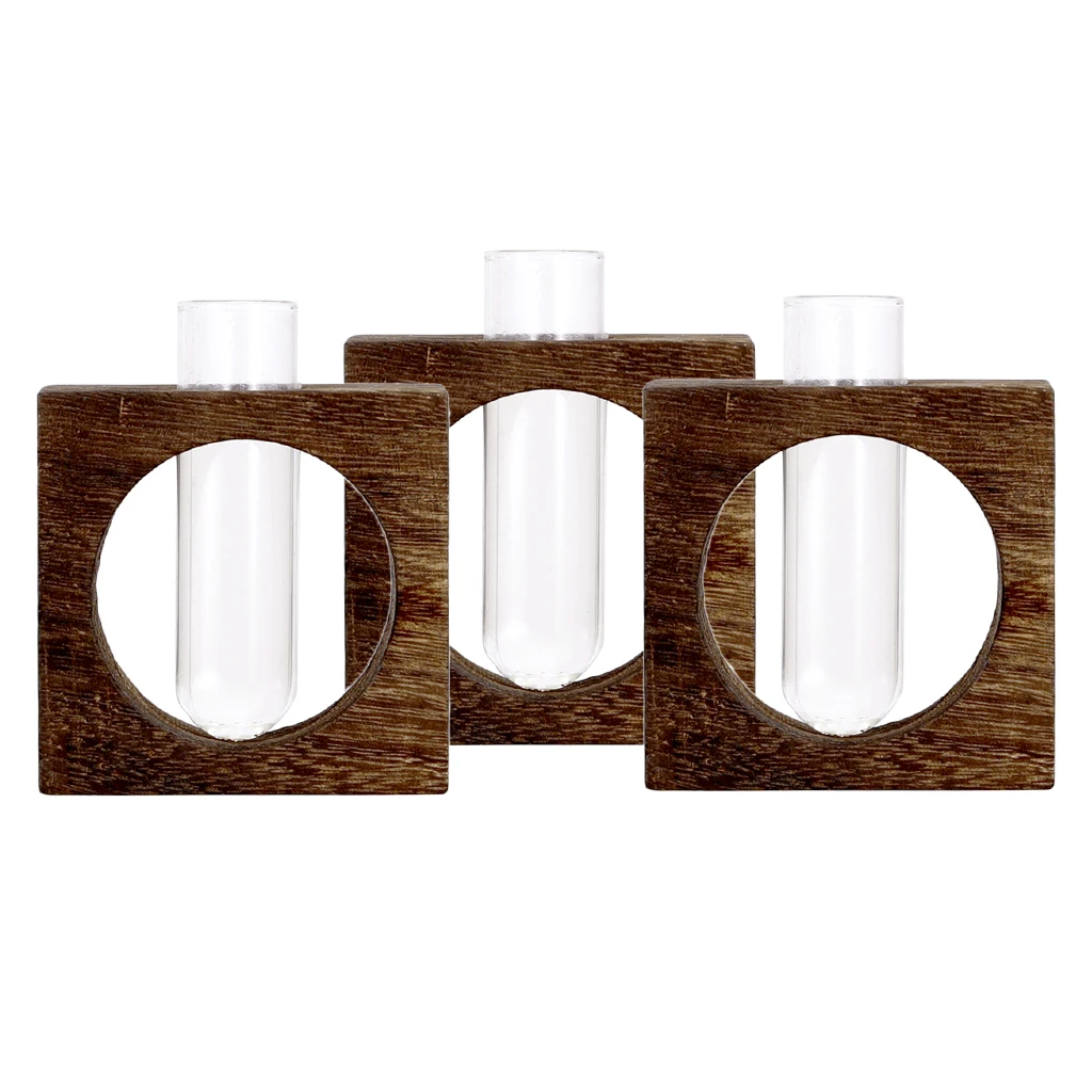 3x Test Tube Glass Vase Hydroponic Plants Planter Flower Pots Garden ...