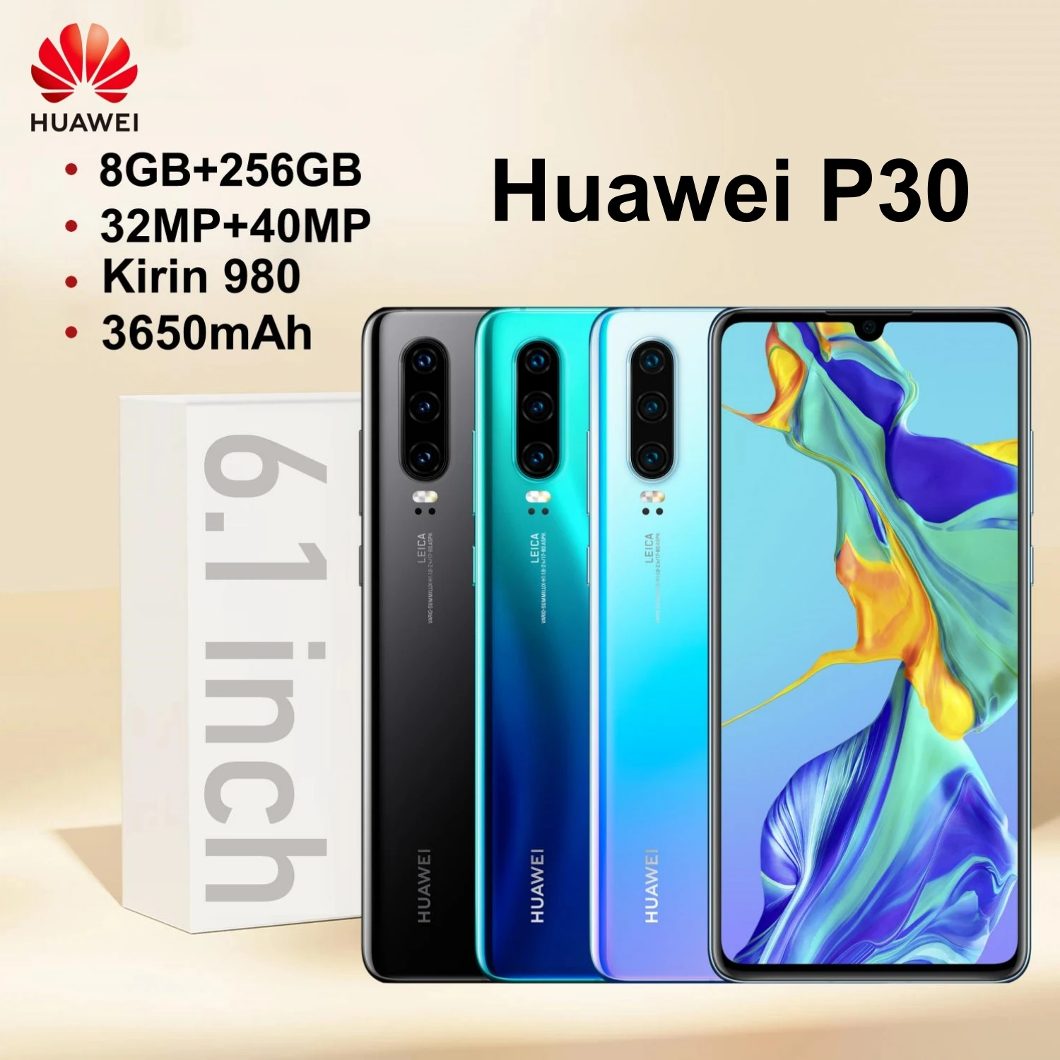 Смартфон Huawei P30, 8/128ГБ, 8/256ГБ, global | AliExpress