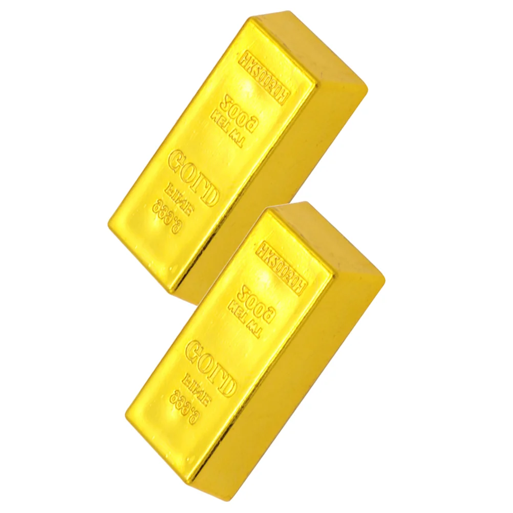 Gold Bar Bullion Brick Fake Bars Golden Pirate Treasure Faux Artificial ...