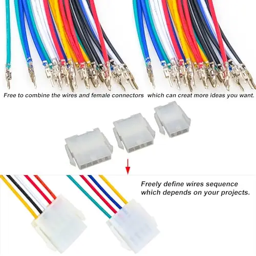 Mini-Fit Jr 4,2 мм Коннектор с кабелями 20AWG, Molex Mini-Fit Jr ...