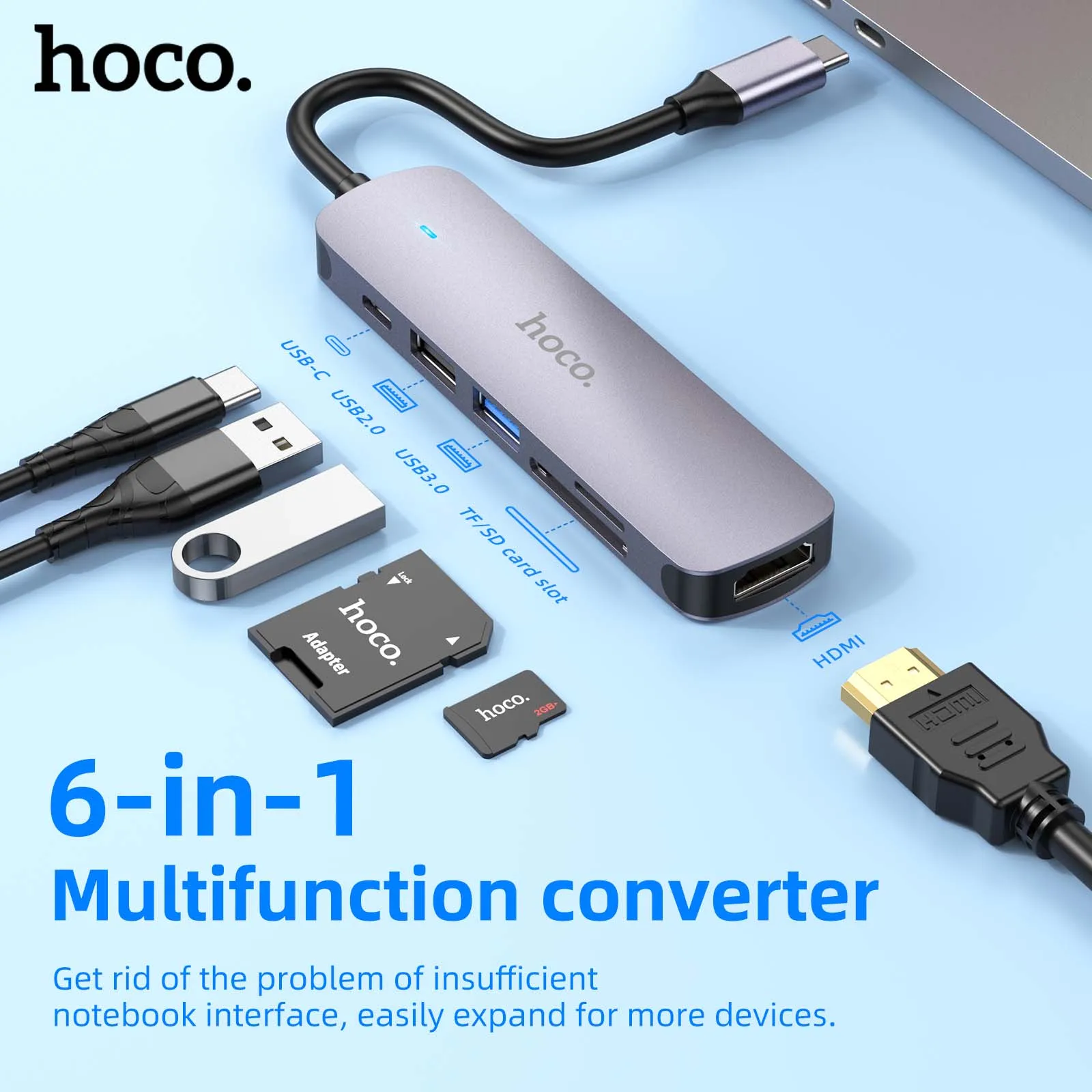 HOCO HB28 USB C Hub для MacBook | AliExpress