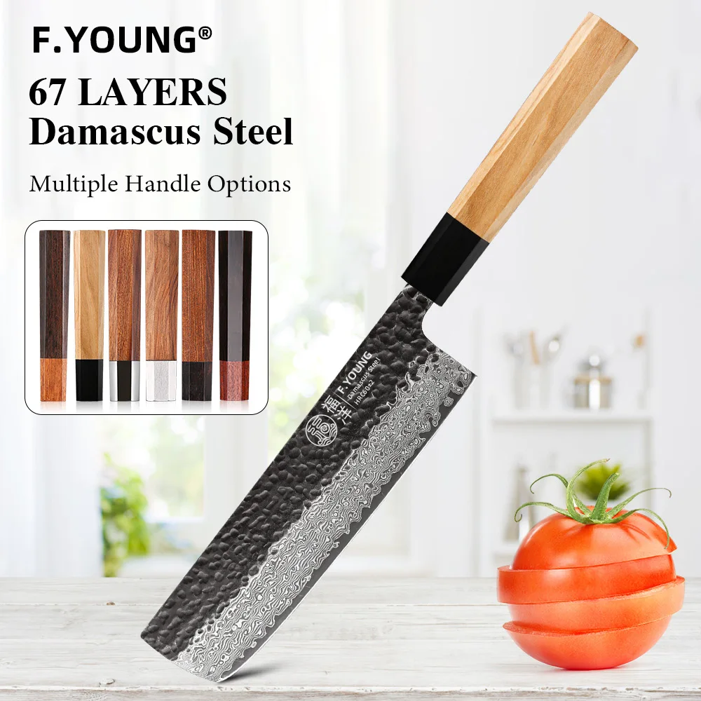 F.YOUNG 7-дюймовый японский ручной Кованый нож накири шеф-повара ...