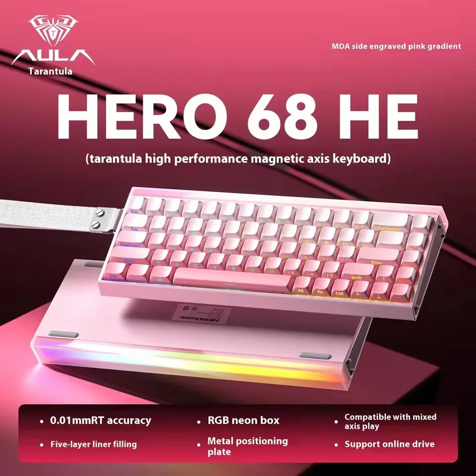 Магнитная механическая клавиатура AULA HERO 68 HE | AliExpress