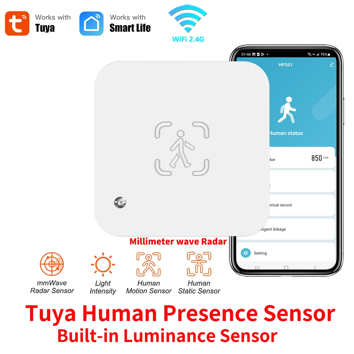 Tuya Zigbee/Wi-Fi датчик присутствия человек | AliExpress