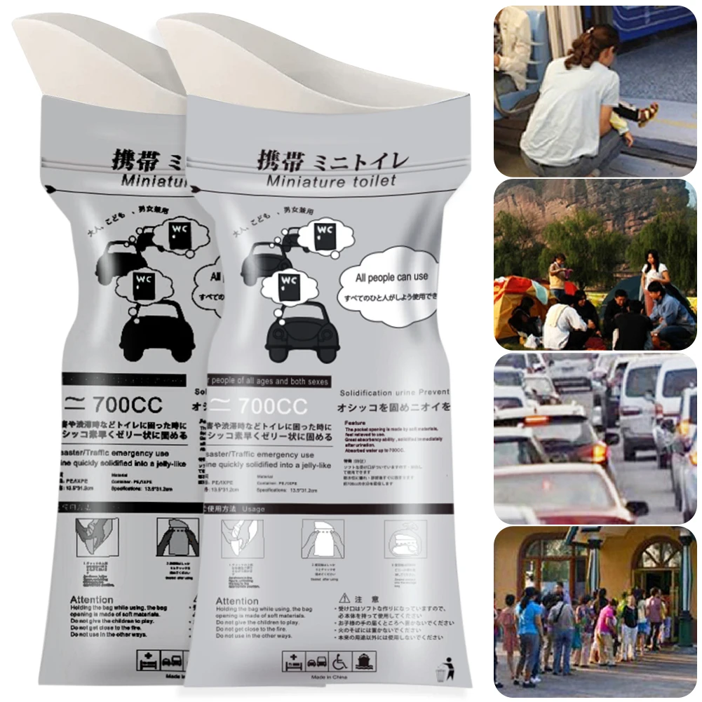 700ML Travel Mini Mobile Toilet Unisex Disposable Pee Bag Leak-Proof ...