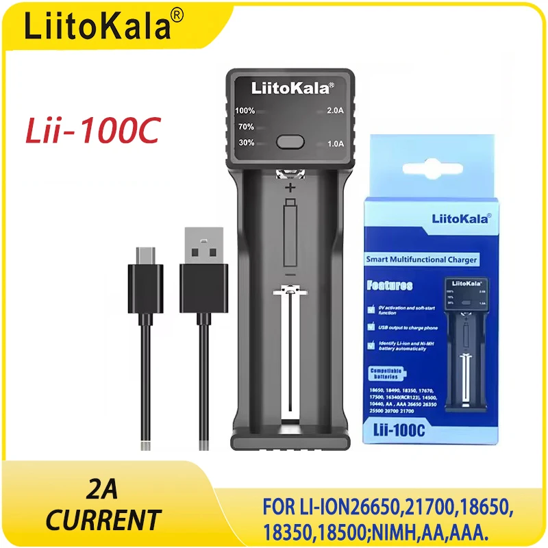 LiitoKala Lii-100C Lii-100B Зарядное устройство для аккумуляторов | AliExpress