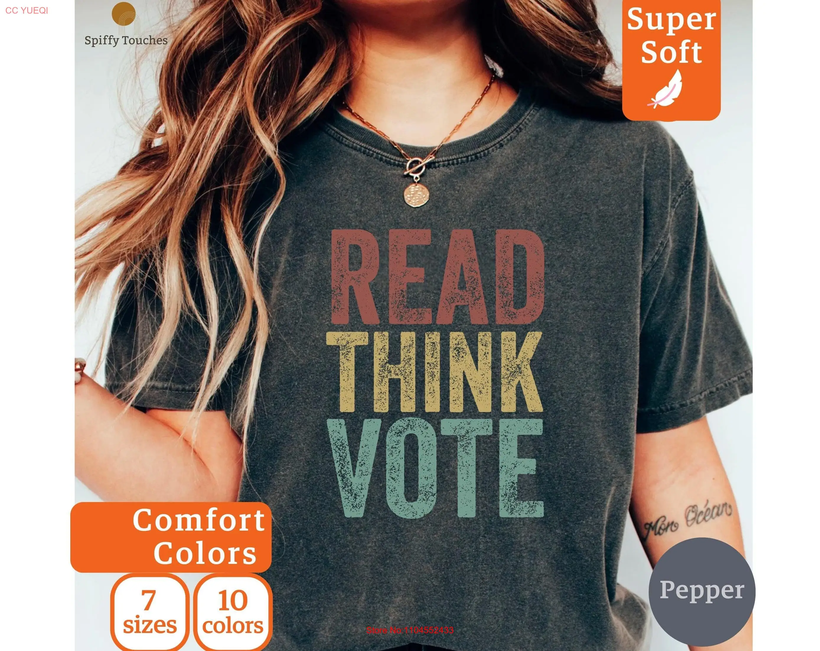 Футболка Comfort Colors Read Think Vote Голосование Presidential ...