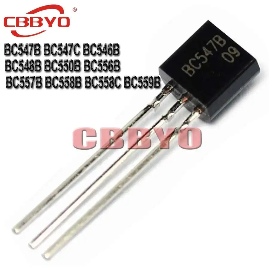100 шт. транзисторов BC547B BC547C BC546B BC548B BC550B BC556B BC557B BC558B BC558C BC559B TO92 ...