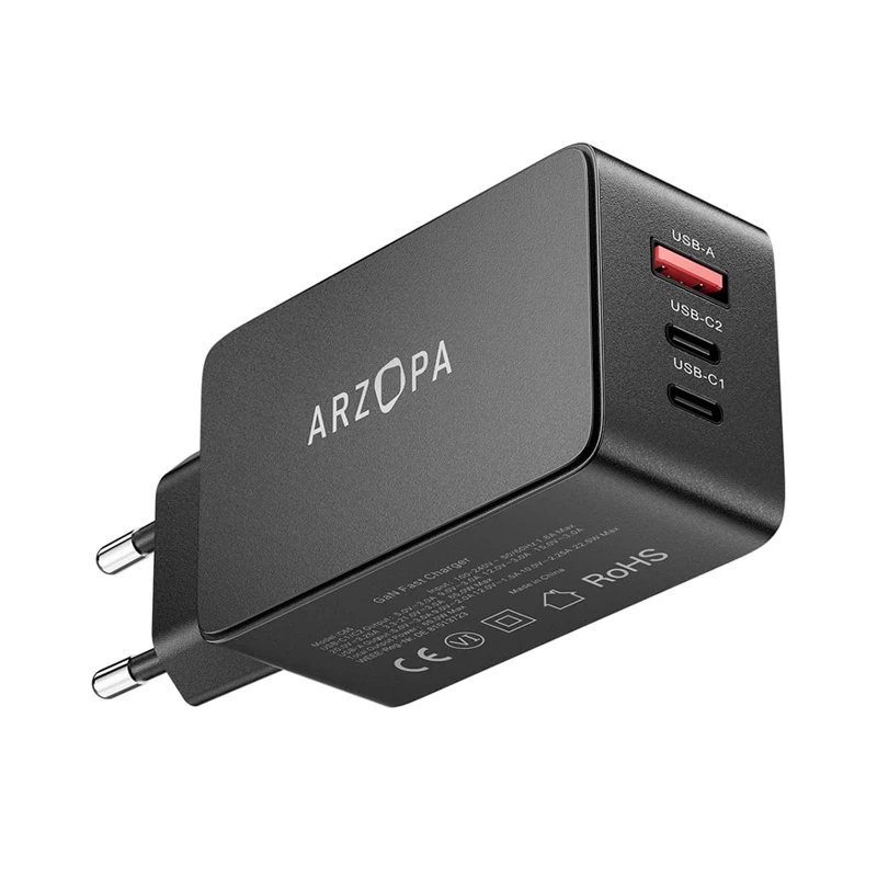ARZOPA Зарядное устройство USB C 65 Вт Блок питания USB-C Зарядное ...