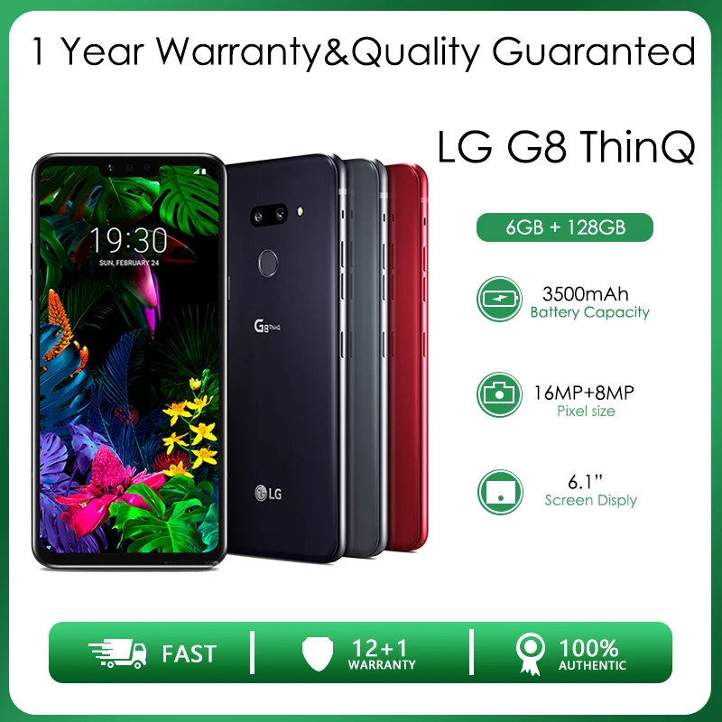 Телефон LG G8 ThinQ G820UM, Восстановленный, разблокированный, 128 Гб ...