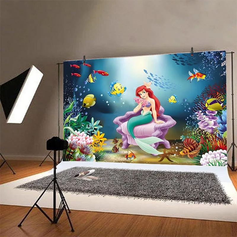 Disney Little Mermaid Ariel Backdrop Under The Sea Custom Photo ...