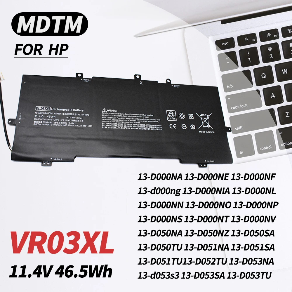 Аккумулятор для ноутбука VR03XL, совместим с HP Envy 13 "13-D023TU 13 ...