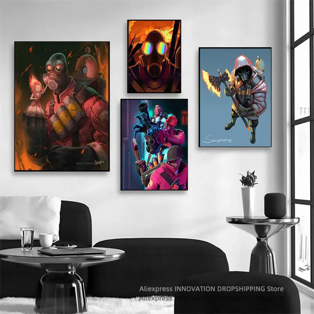 Team Fortress 2 Pyro Face Постер на холсте | AliExpress