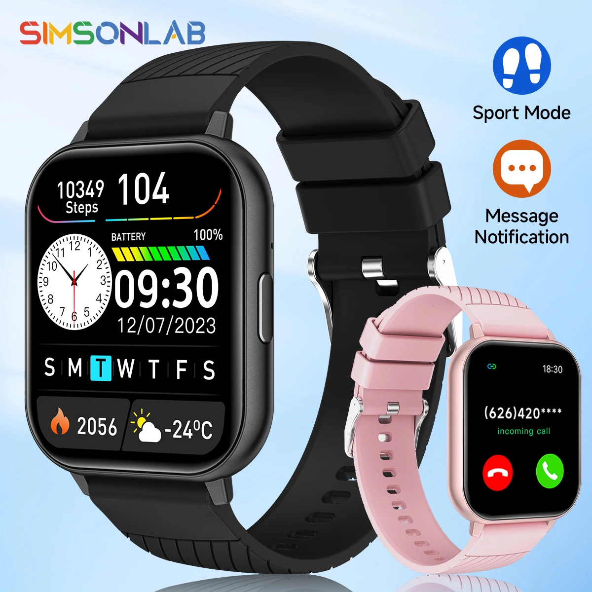 Смарт-часы SIMSONLAB 1,83 дюйма HD с большим экраном | AliExpress