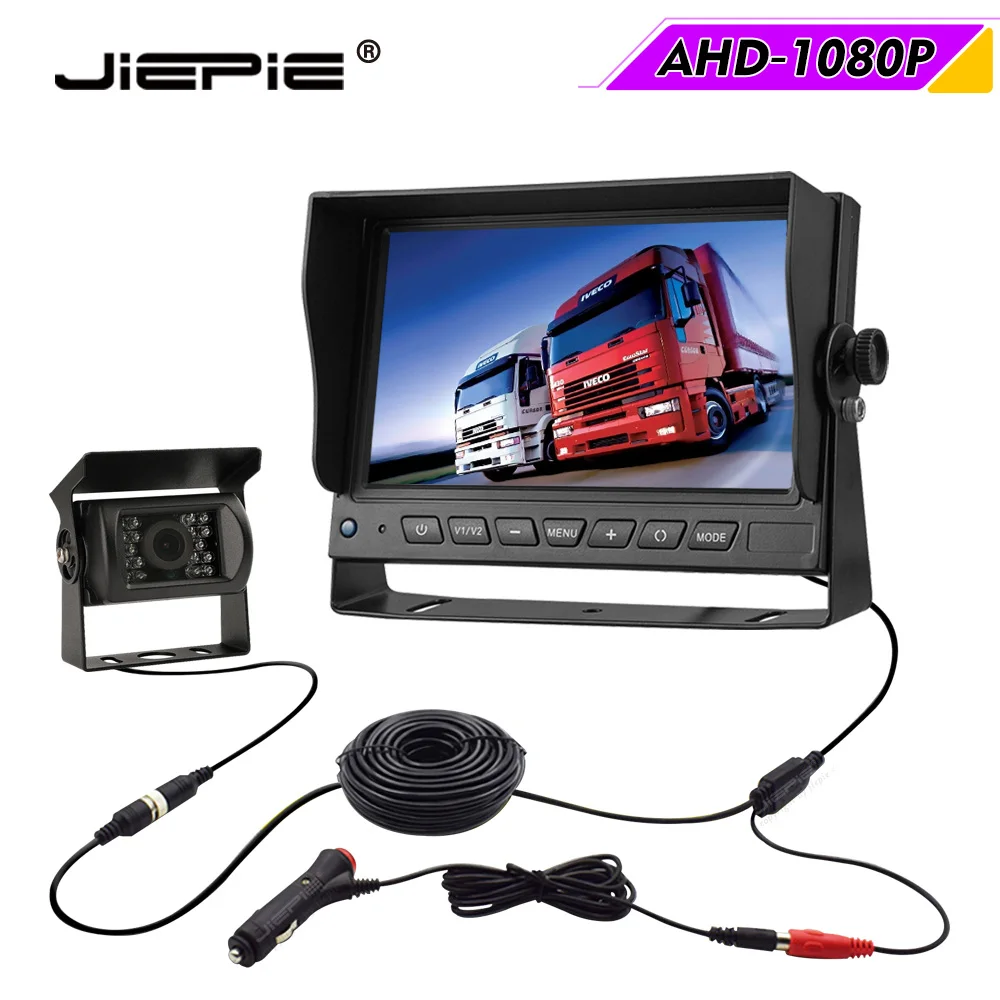 JIEPIE Автомобиль AHD 1080P система камеры заднего вида с 7" монитором ...