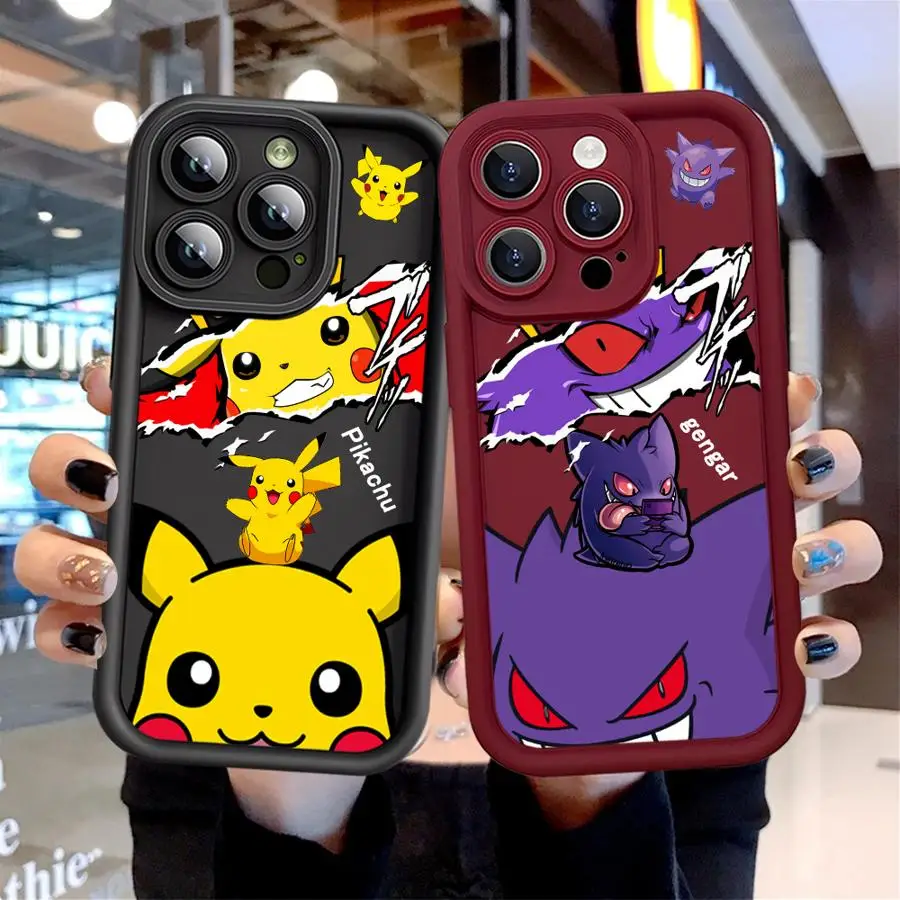 Anime Poke-monS Pika-chuS Phone Case for iPhone 16 12 Pro 15ProMax 11 ...