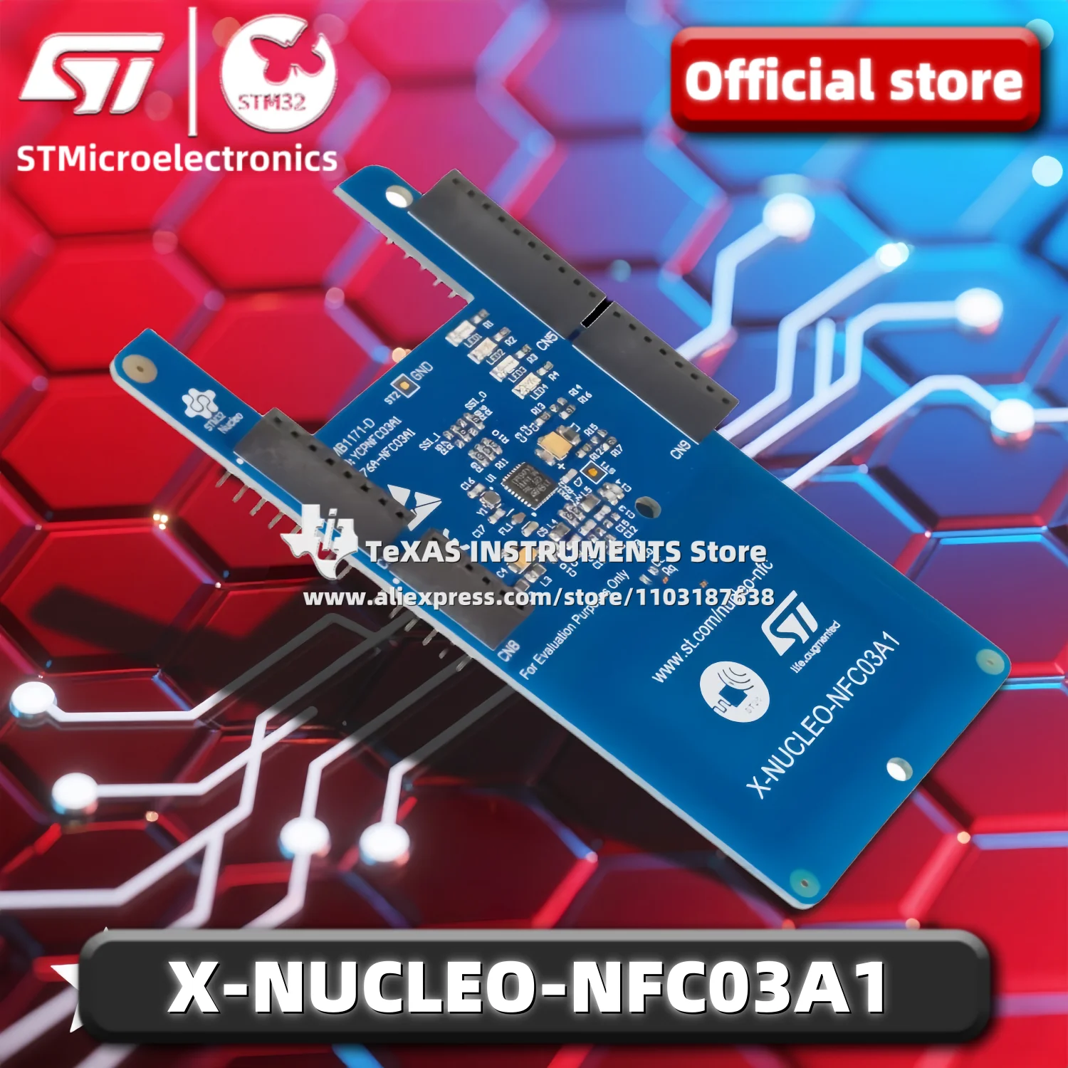 【TI Official】 X-NUCLEO-NFC03A1 Плата расширения устройства чтения карт NFC на базе CR95HF ...