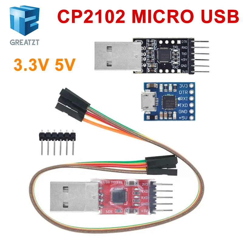 5-контактный разъем CP2102 USB 2,0 для UART TTL модуль последовательный ...