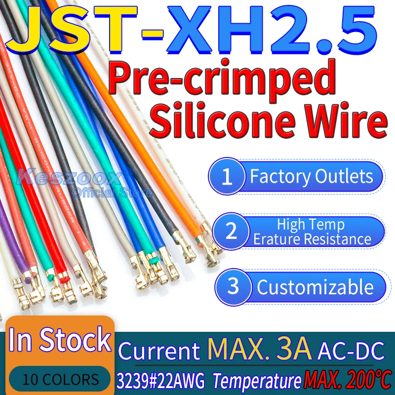 JST XH2.5mm силиконовый провод 22AWG Tcenofoxy | AliExpress