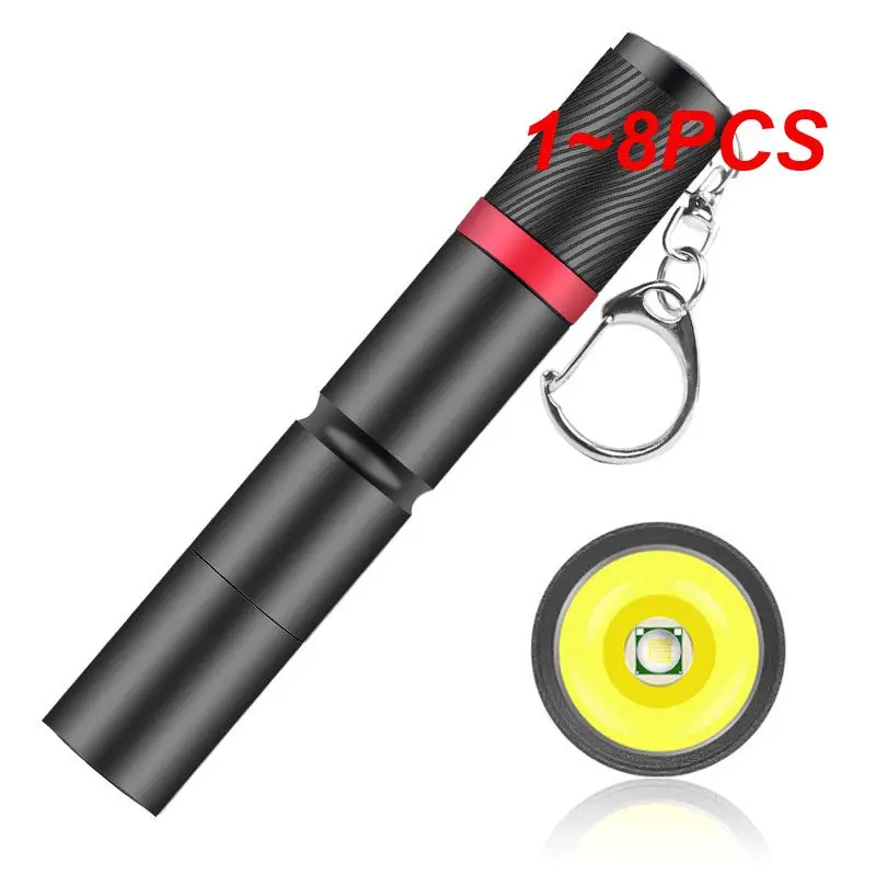 1~8PCS Portable Pen Light Keychain Mini Flashlight Pocket LED Pen Clip ...