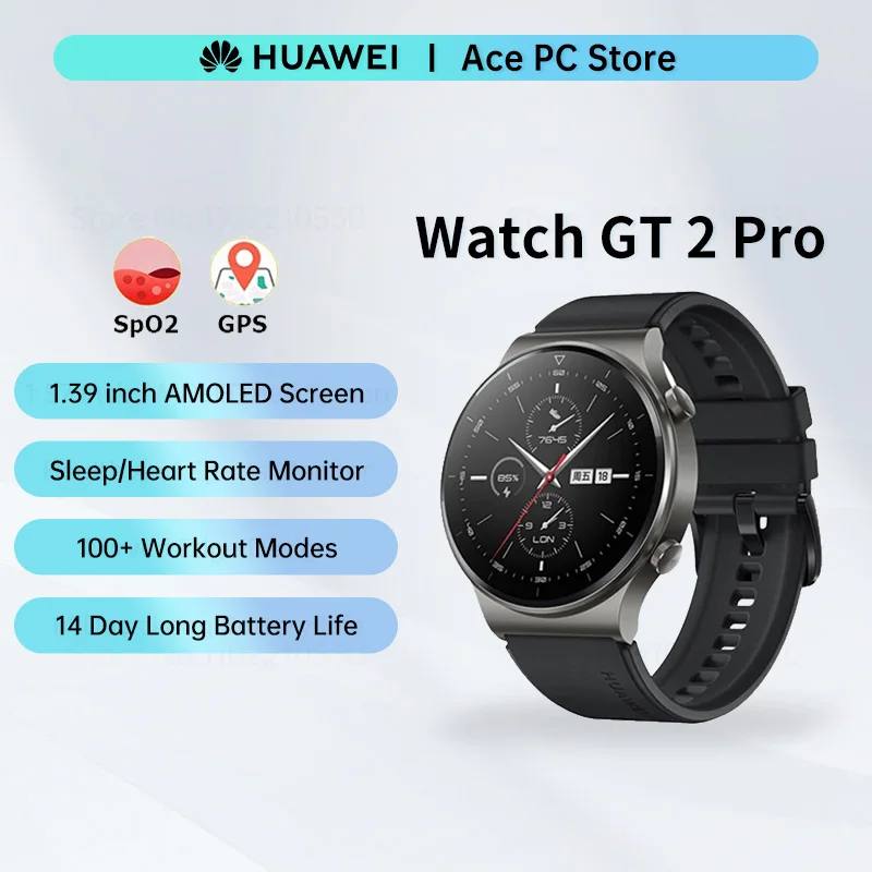 Смарт-часы HUAWEI GT 2 Pro, 1,39 дюйма, с пульсометром и монитором сна ...