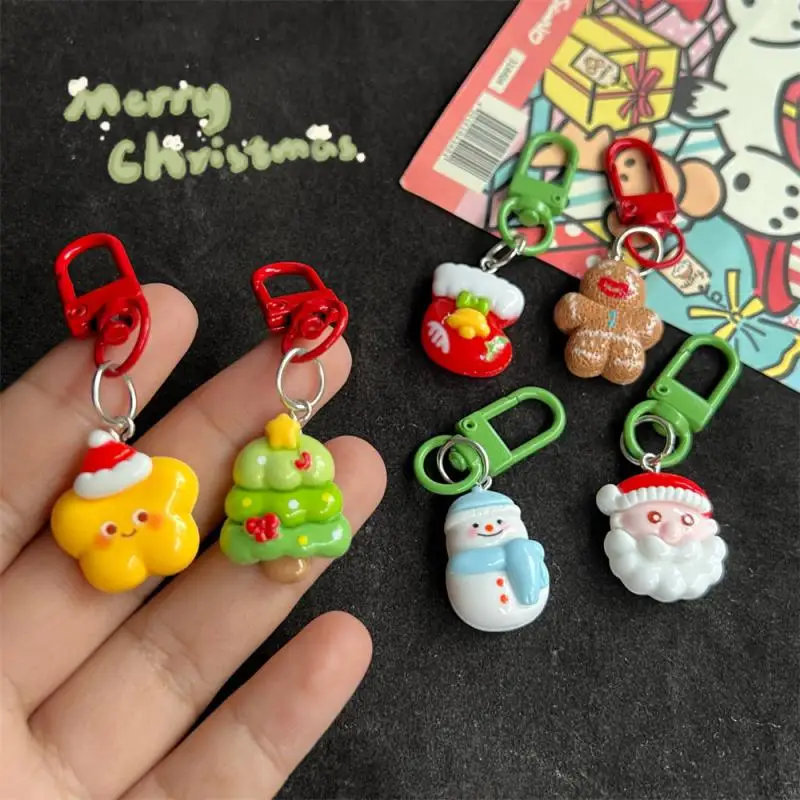 New Christmas Keychains 3D Pvc Soft Glue Xmas Tree Santa Claus ...