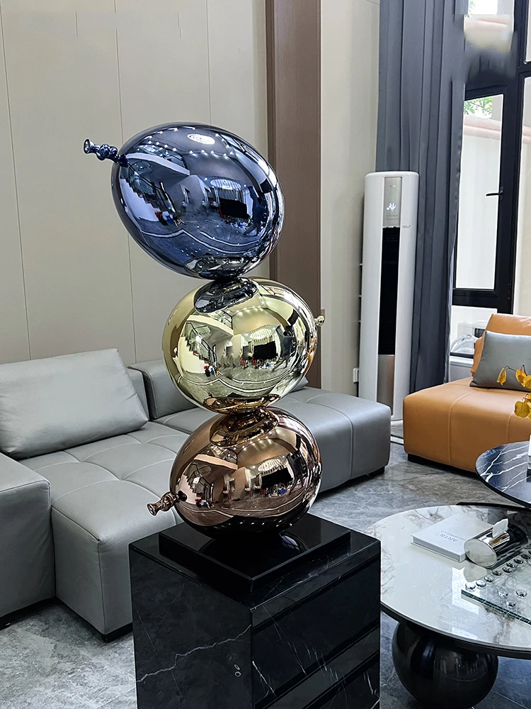 Koons-Style Stacked Ball Floor Sculpture | Dapper Dwelling