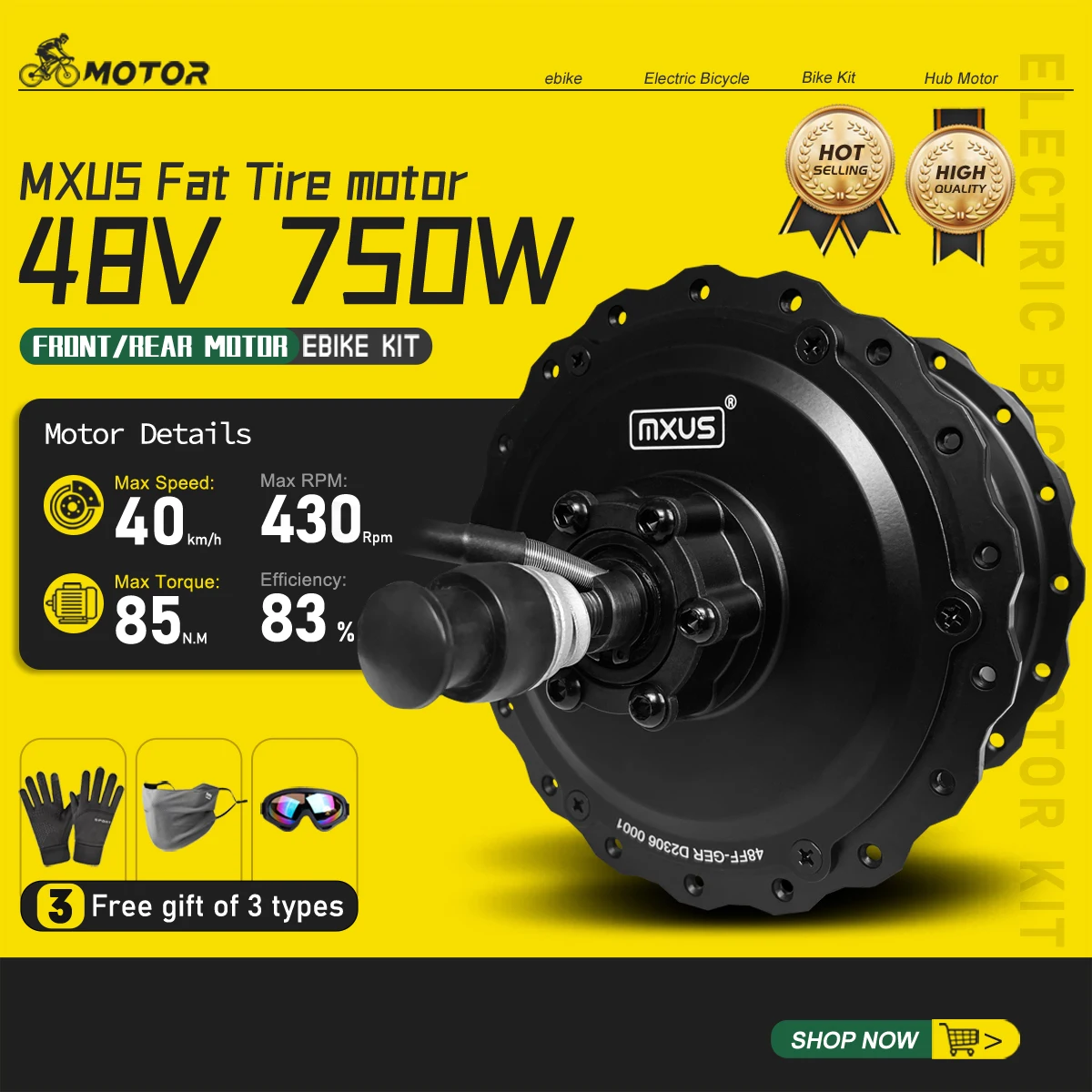 MXUS Бренд Ebike Fat Tire Motor 48V 750W Бесщеточный мотор-редуктор ...