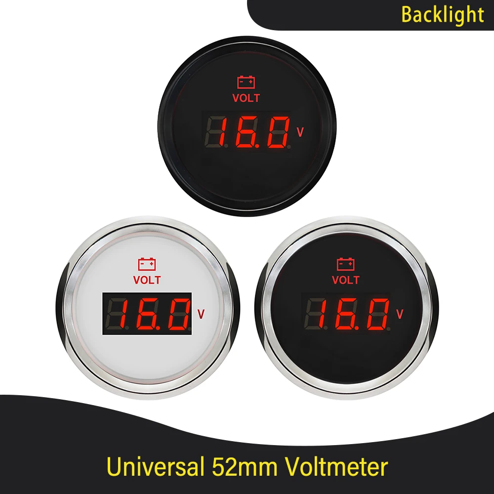 52mm Mini Voltmeter 12V 24V for Car Motor Boat Yacht Marine Automobile ...