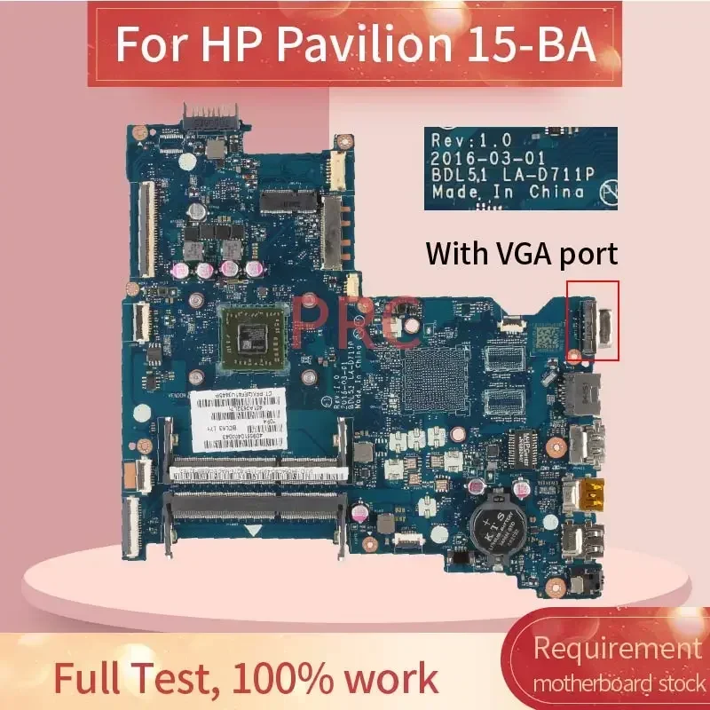 E1/E2/A8 для HP Pavilion 15-BA 15-AF, материнская плата для ноутбука LA ...