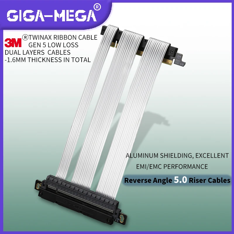 Кабель riser GIGA-MEGA Ultra PCIe 5.0 X16 для RTX5090 RTX5080 RTX4090 ...